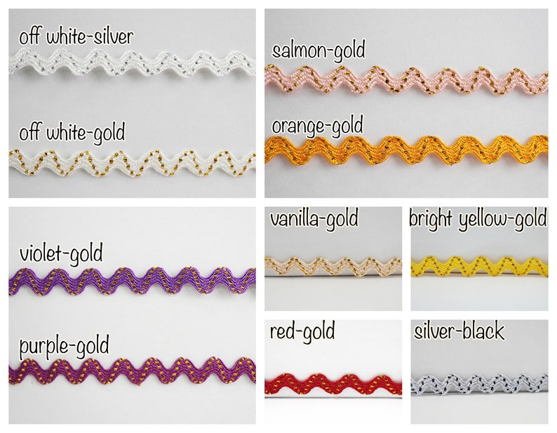 5 Yards Pink Tiny Rick Rack With Gold Metallic Tiny Rick - Etsy