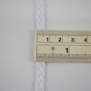 5 Yards 1/4" White Braided Cord, White Cord, Flat Braided Cord, Flat ...