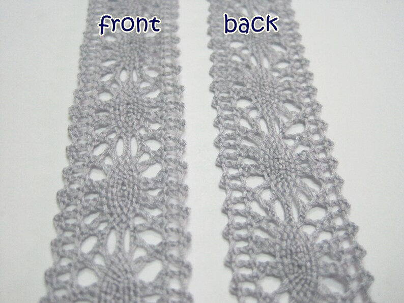 5 yards 1 Gray Crochet Lace Trim Lace Trim Crochet | Etsy