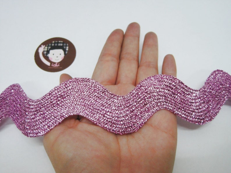 5 Yards Pink Jumbo Metallic Rick Rack Trim Metallic Rick | Etsy