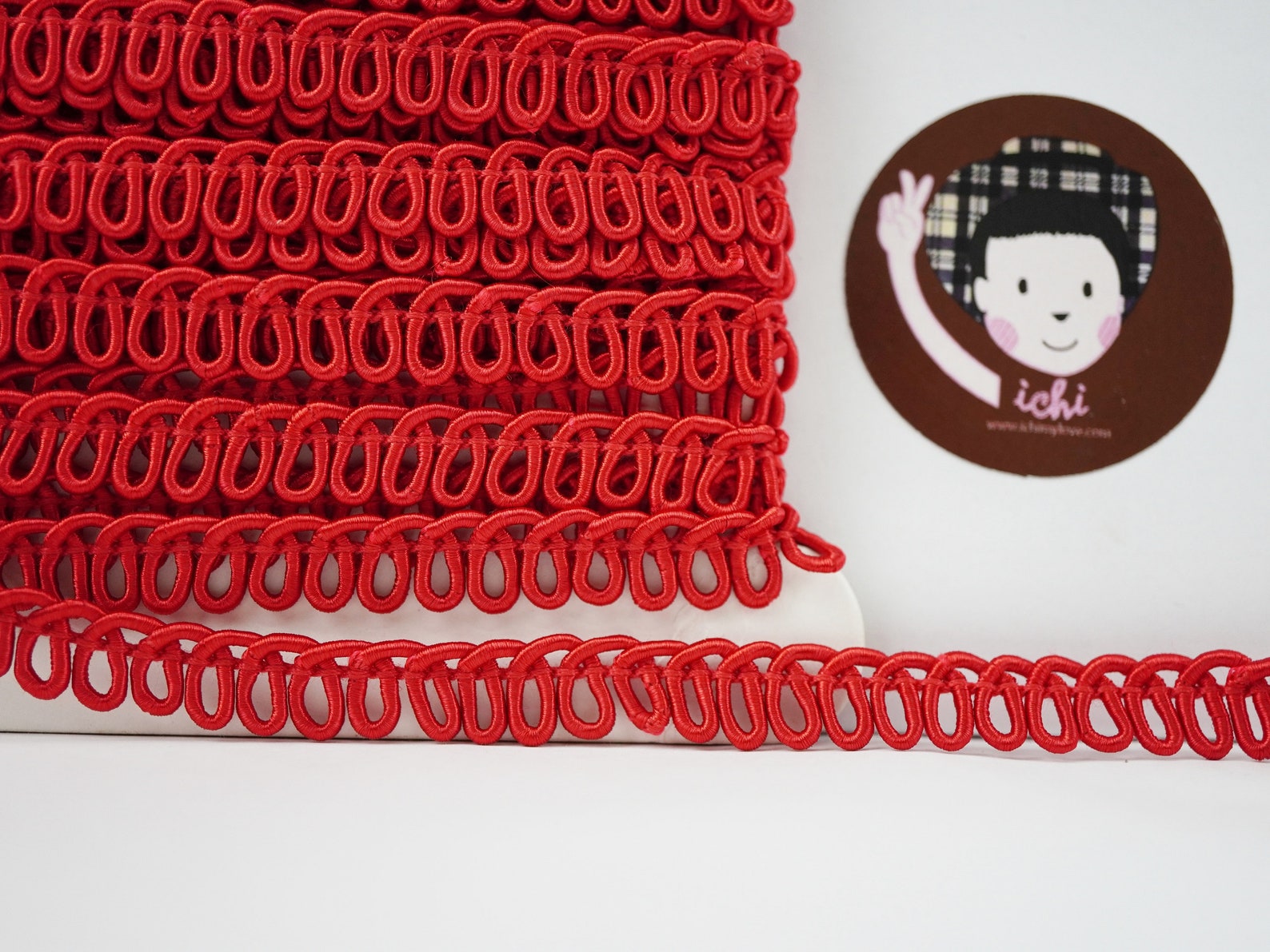 5 Yards Red Braid, Loop Trim, Shiny Braid, Picot Braid, Picot Trim ...