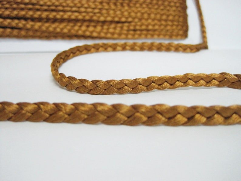 5 Yards 1/4 Braided Cord Golden Brown Cord Flat - Etsy