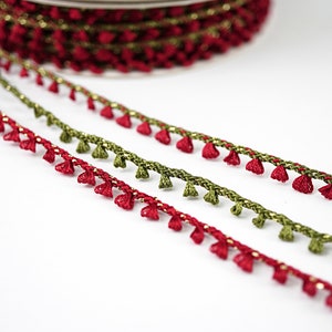 5 Yards Christmas Picot Trim, Picot Edge Trim, Picot Edge Ribbon, Picot ...
