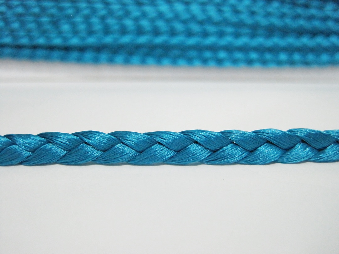 5 Yards 1/4" Braided Cord, Aqua Blue Cord, Flat Braided Cord, Flat Cord ...