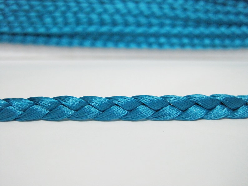 5 Yards 1/4 Braided Cord Aqua Blue Cord Flat Braided - Etsy