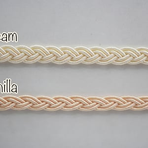 5 Yards 1/4" Cream Braided Cord, Cream Cord, Flat Braided Cord, Flat ...