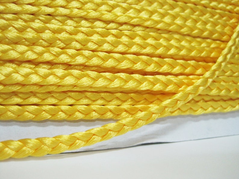 5 Yards 1/4 Braided Cord Bright Yellow Cord Flat - Etsy