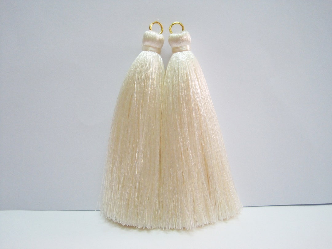 10 Pcs Cream SP39 Long Tassel With Jump Ring - Etsy