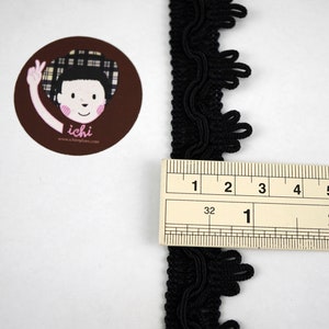 5 Yards Black Scalloped Loop Fringe, Vintage Lace, Loop Trim, Looped ...