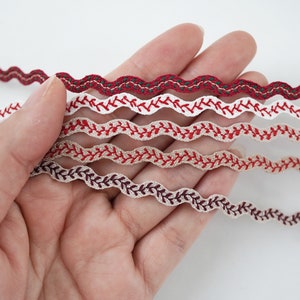 5 Yards Embroidered Rick Rack, Tiny Rick Rack, Vine Stitch Rick Rack ...