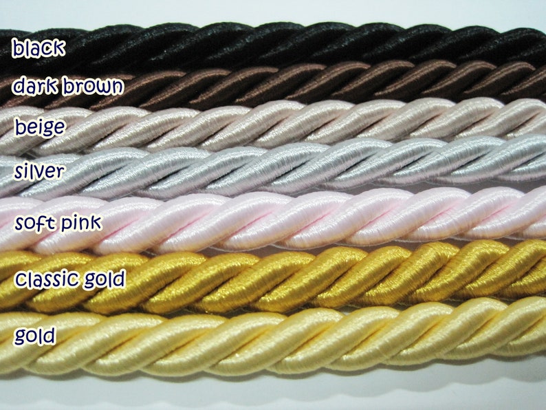 5 Yards 8 Mm Gold Twist Cord Braided Cord Soutache Cord | Etsy