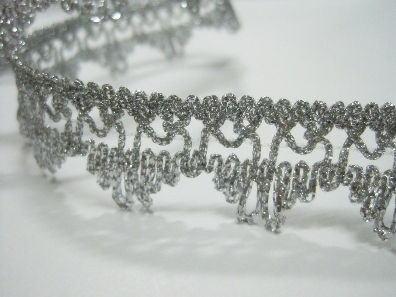 5 Yards 1 Silver Metallic Lace Silver lace Silver | Etsy