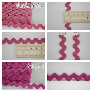 5 Yards 1/2" Pink Rick Rack Trim, Pink Ric Rac Trim, Rick Rack Lot ...