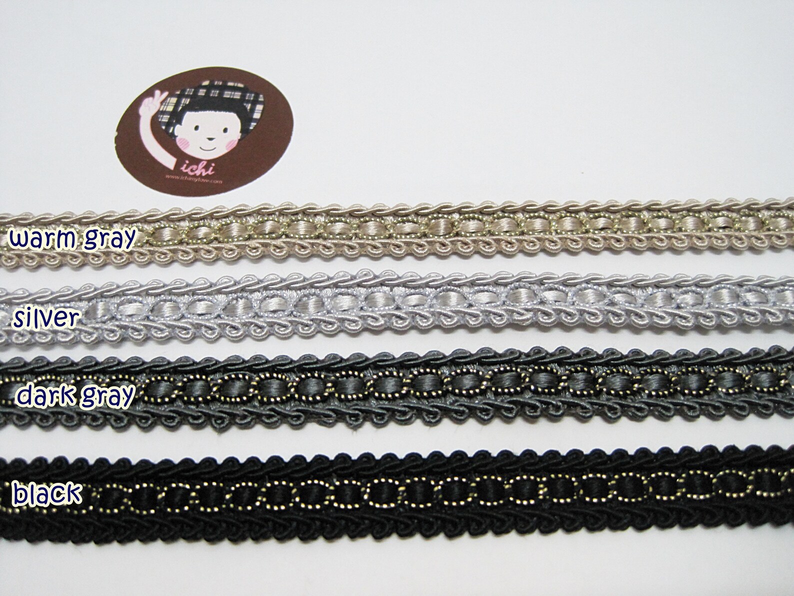 5 Yards 1/2 Black Gimp Braid Trim, Gimp Braid, Braided Gimp Trim ...
