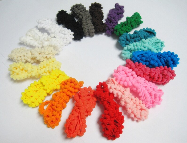 5 Yards Ruby Pom Pom Trim (pom Size 0.5 Cm), Mini Pom Pom Trim, Red ...