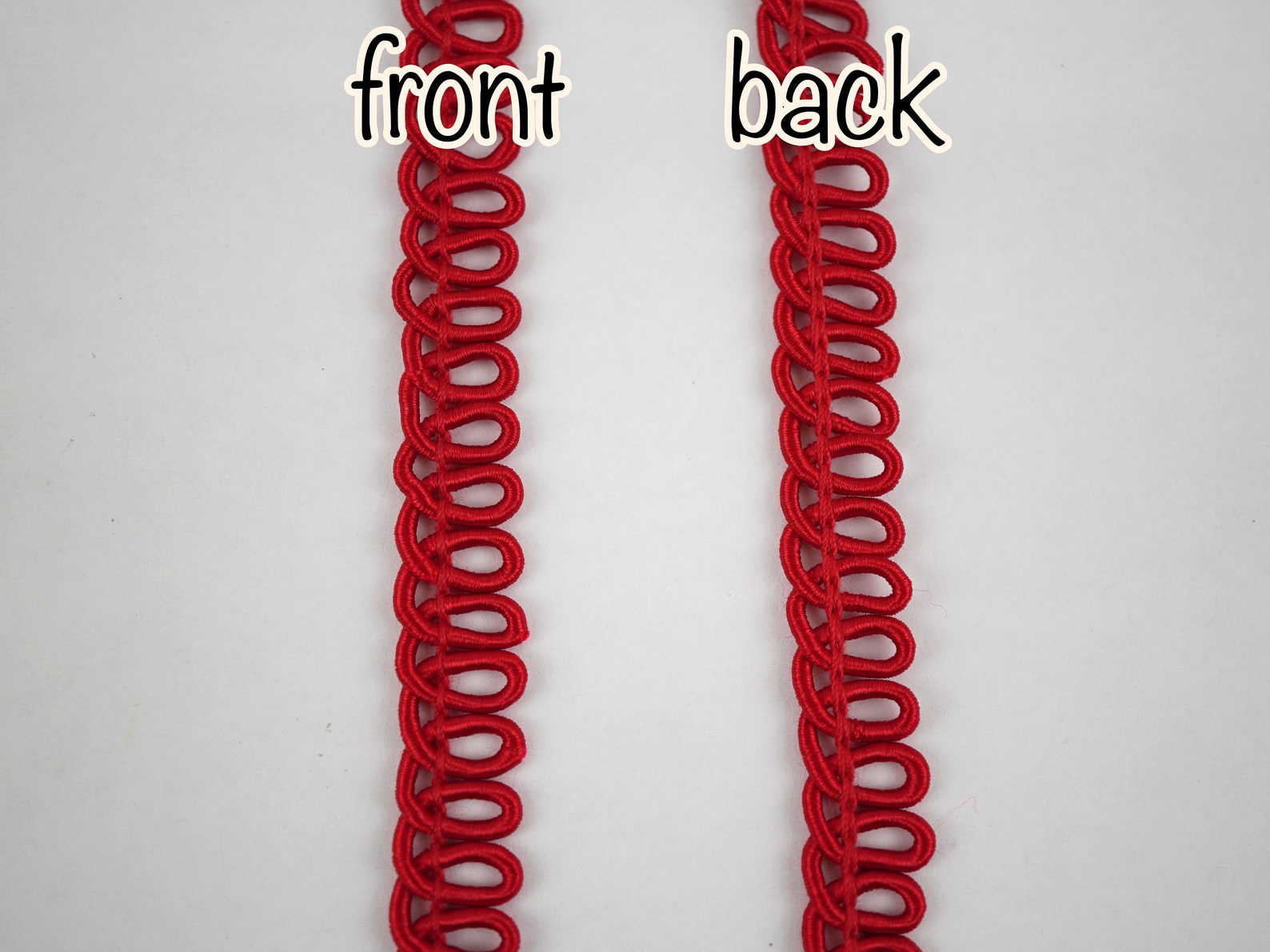 5 Yards Red Braid, Loop Trim, Shiny Braid, Picot Braid, Picot Trim ...