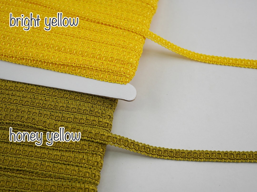 5 Yards 5/16" Yellow Braid Trim, Yellow Gimp Braid, Gimp Braid, Braided ...