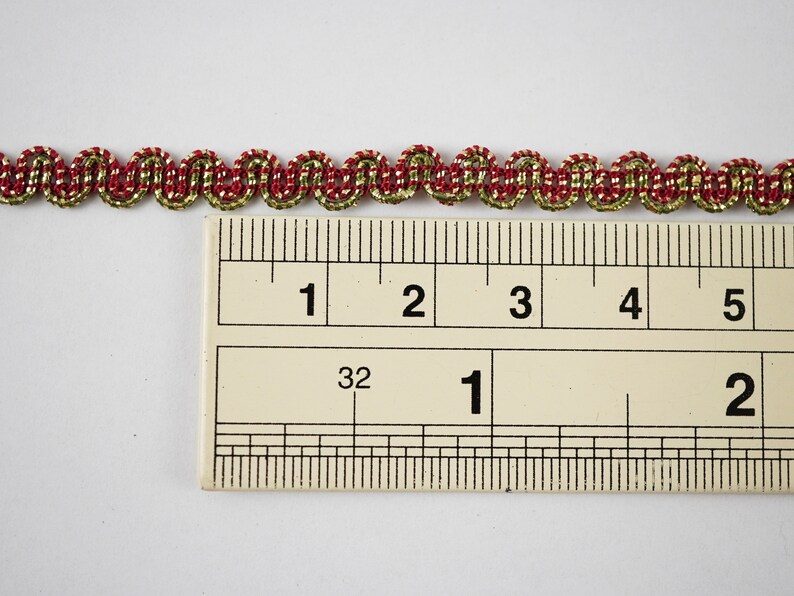 5 Yards Christmas Braid, Red Green With Gold Metallic Braid, Flat ...