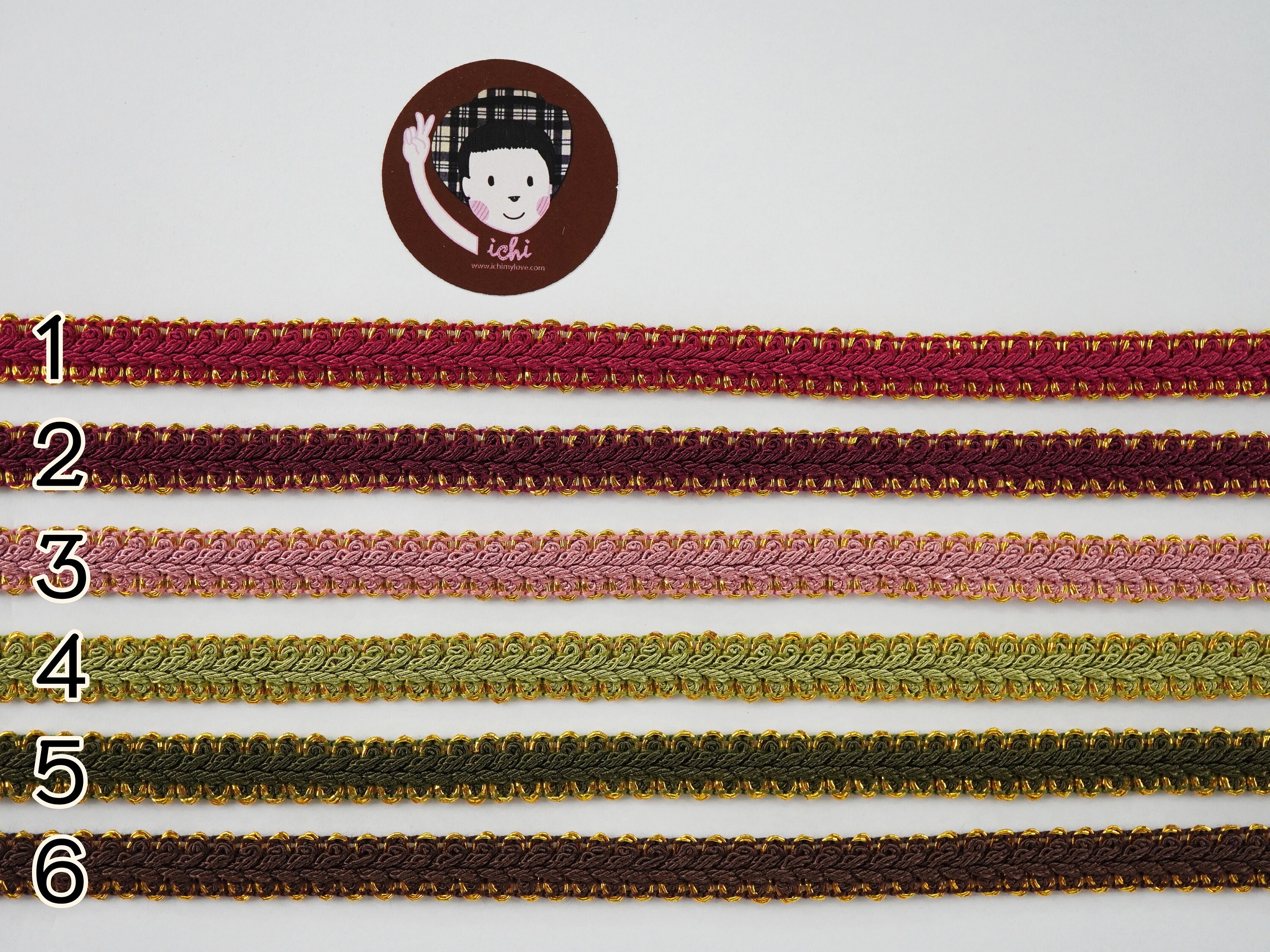 Chinese Gimp Braid 1" METALLIC BRAID GIMP TRIM - COL. ANTIQUE GOLD RED ...
