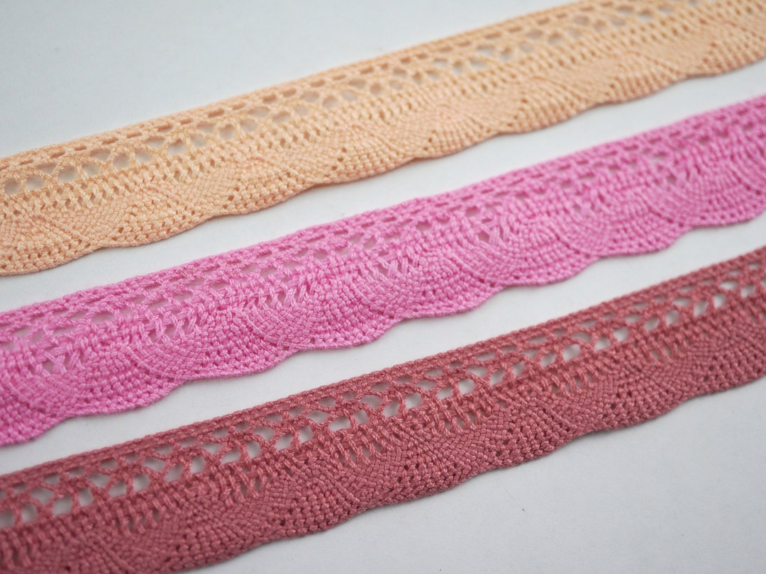 5 Yards Pink Lace Trim, Lace Trim, Lace Trim Ribbon, Wholesale Lace ...