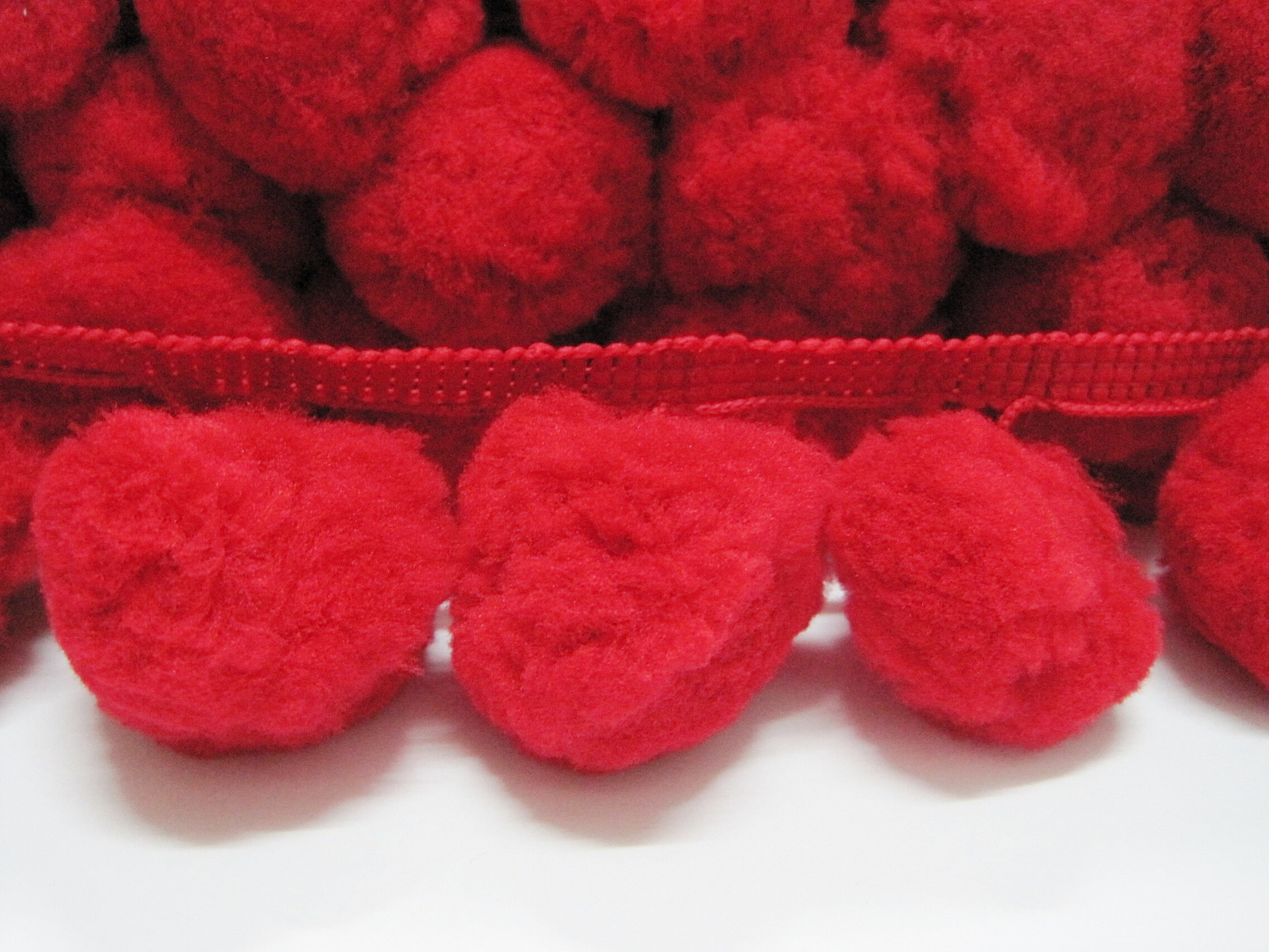 5 Yards 3.5 cm Jumbo Pom Pom Trim Red Pom Pom Trim Extra | Etsy