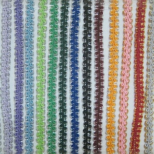 5 Yards 1/4" Cream Gimp Braided Silver Edge, Gimp Braid, Braided Cord ...
