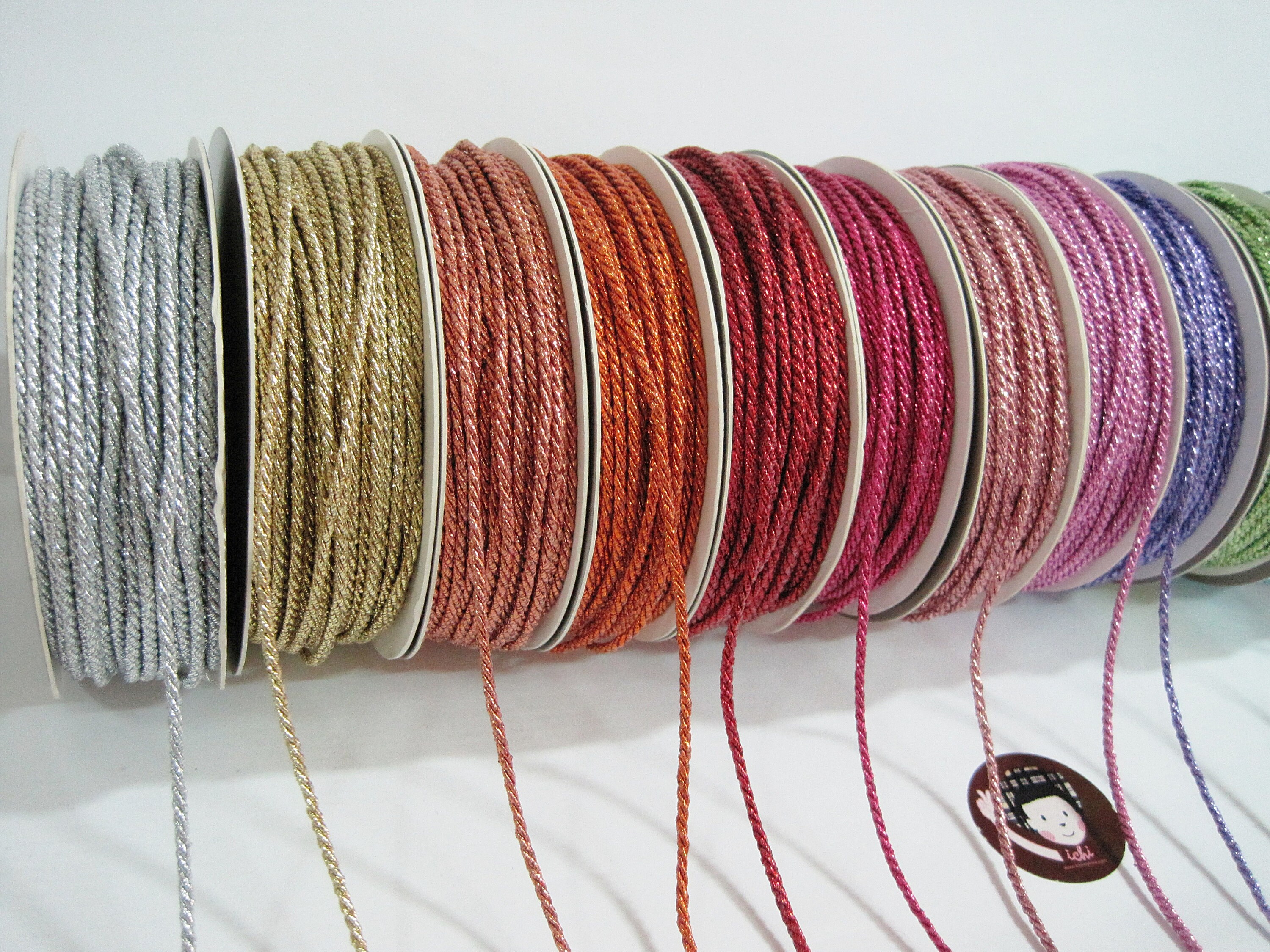 5 Yd 2.5 Mm Green Metallic Twisted Cord, Green Twisted Cord, Braided ...