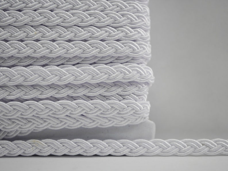 5 Yards 1/4 White Braided Cord White Cord Flat Braided - Etsy