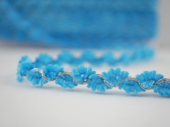 5 Yards 3/8 Turquoise Chenille Braided Rick Rack With - Etsy