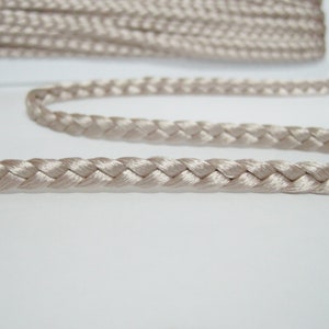 5 Yards 1/4" Braided Cord, Beige Cord, Flat Braided Cord, Flat Cord ...