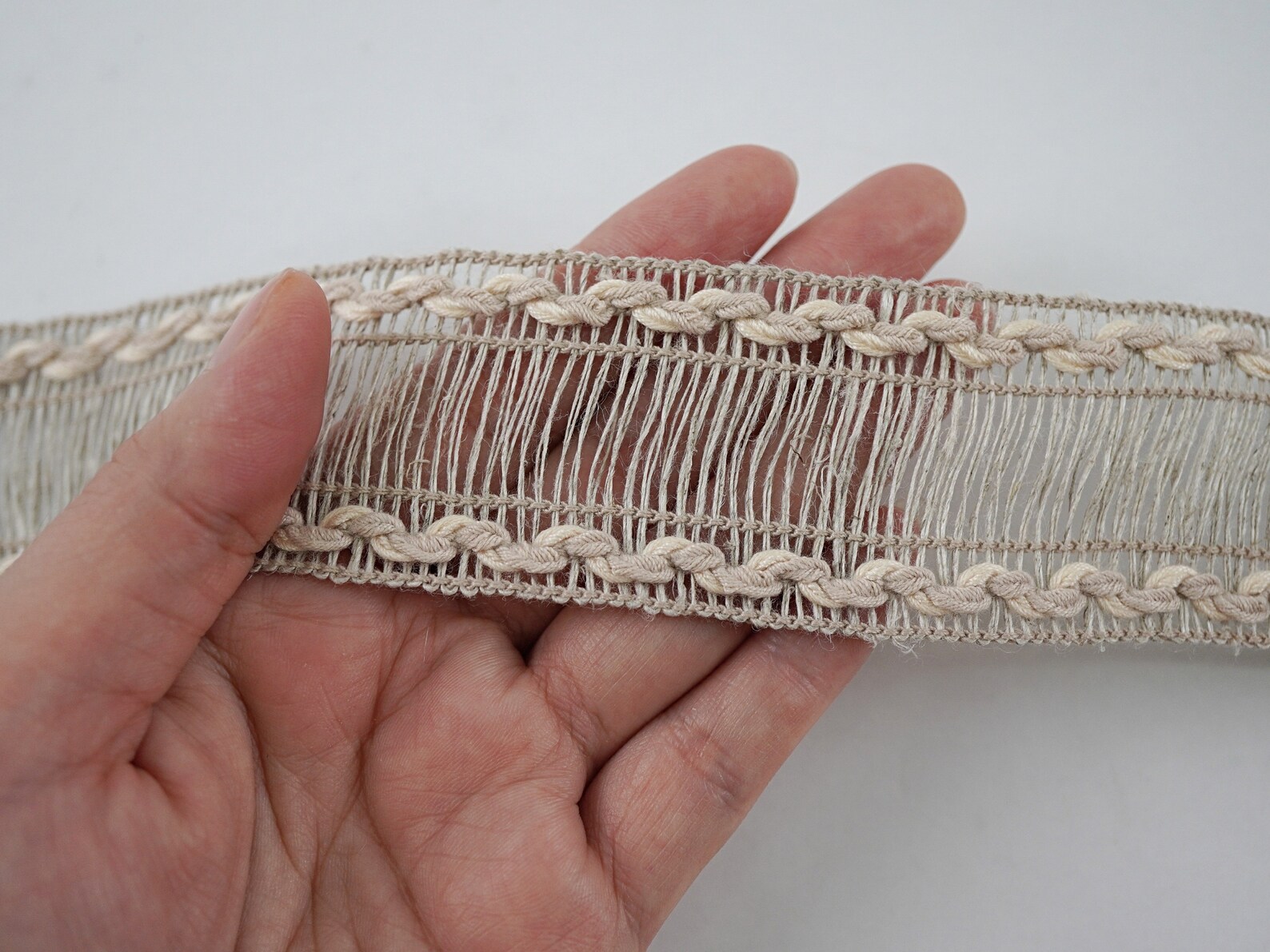 5 Yards Beige Linen Braid, Linen Lace, Linen Trim, Natural Trim ...