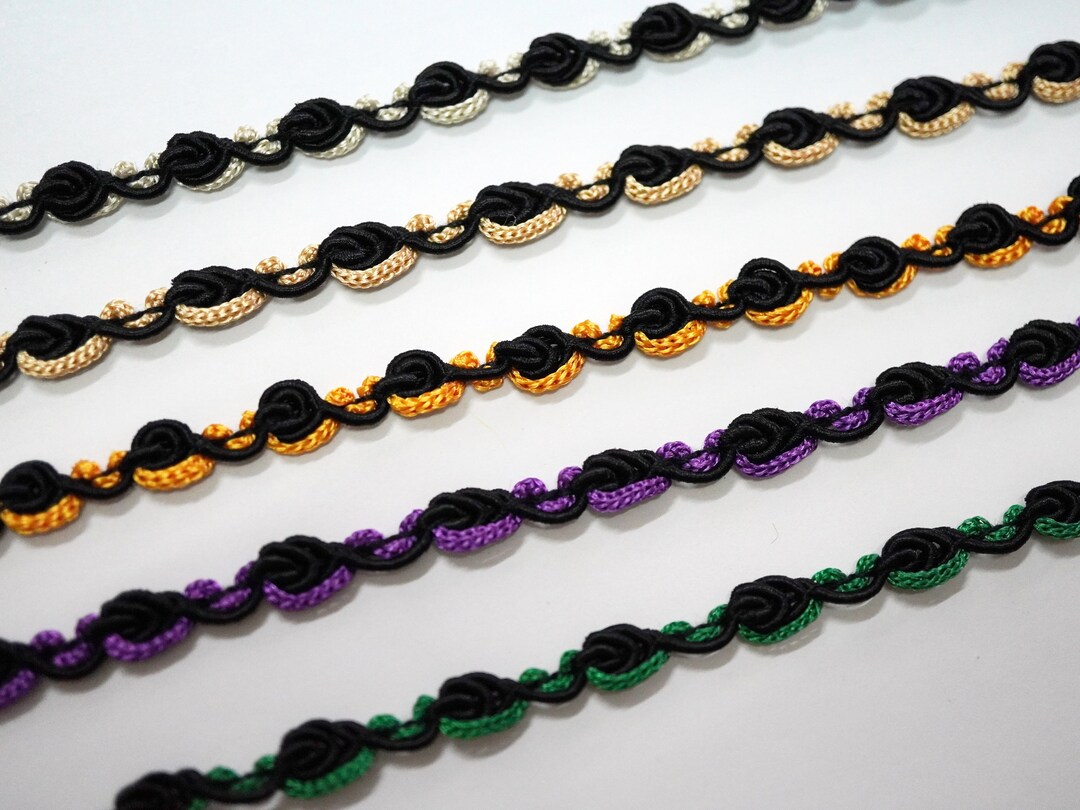 5 Yards Black Flower Braided Trim, Flower Braid, Flower Trim, Flower ...