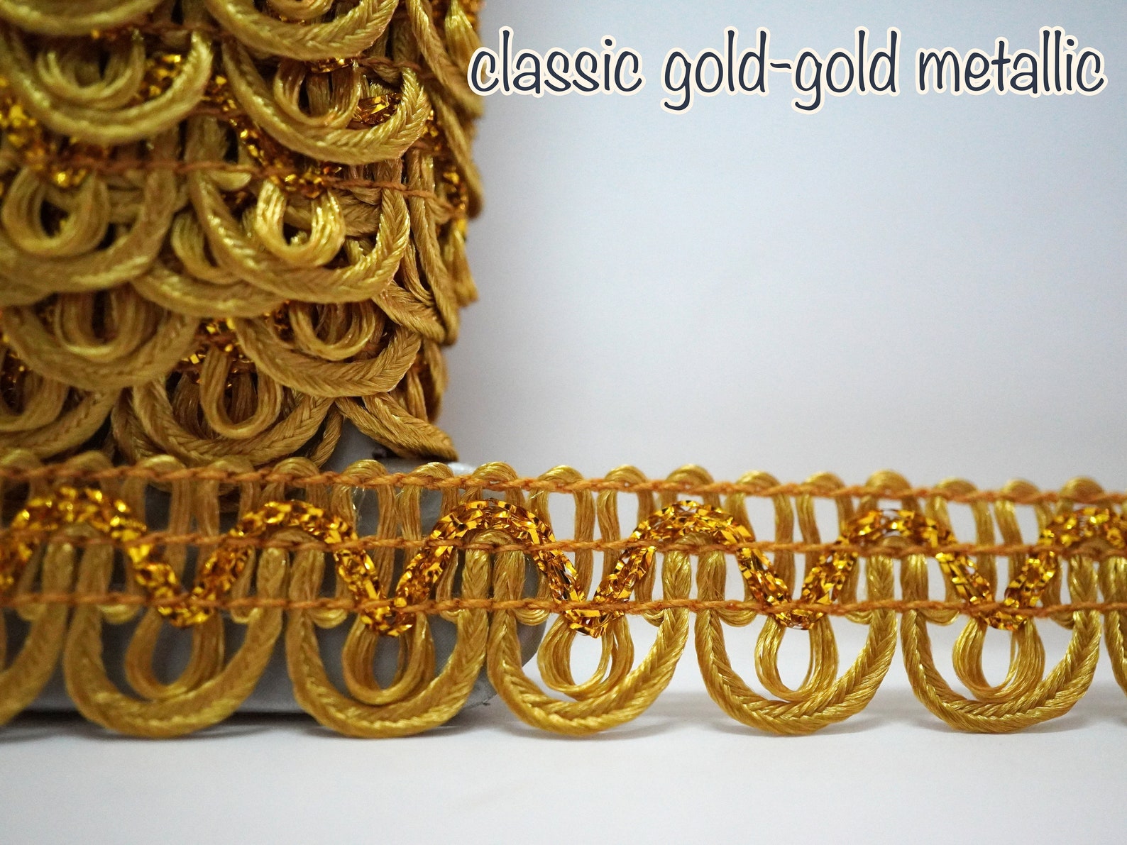 5 Yards 5/8" Gold Loop Trim With Silver/gold Metallic - Etsy