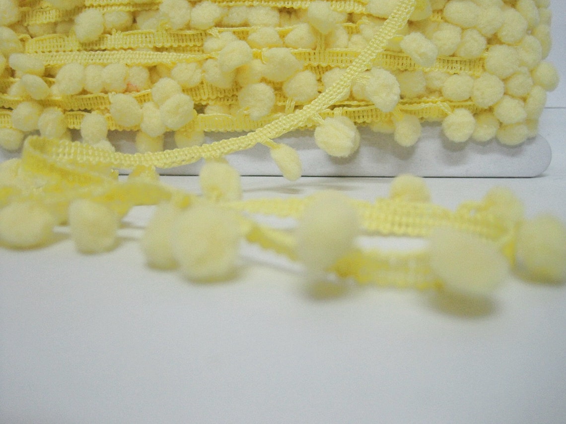 5 Yards Mini Pom Pom Trim Light Yellow Pom Pom Trim - Etsy