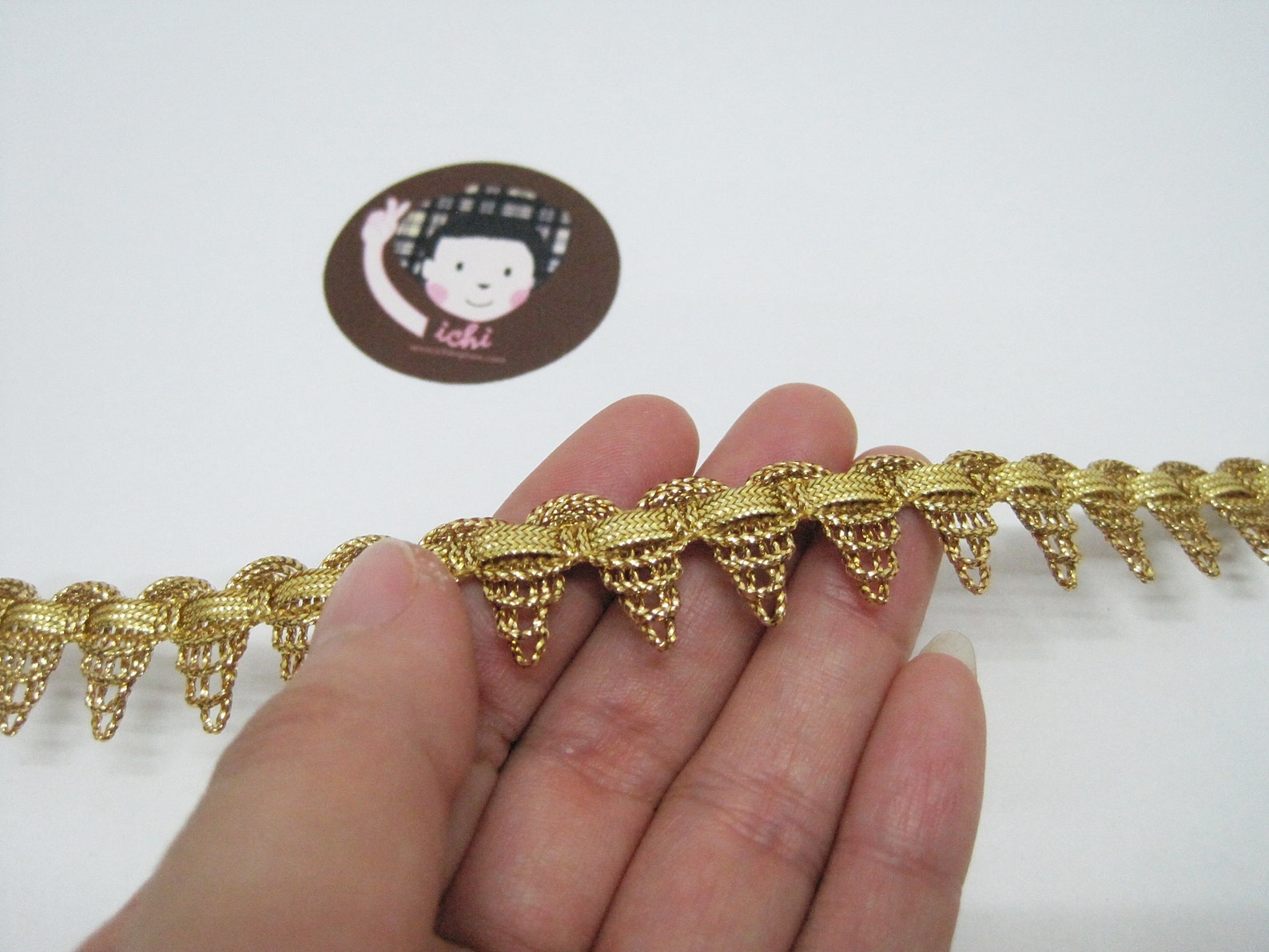 5 Yards 5/8" Light Gold Metallic Braided Trim, Gimp Braid, Braided Gimp ...