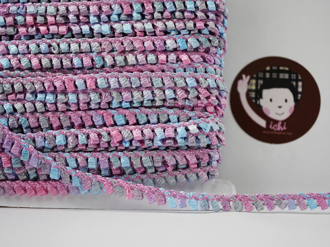 5 Yards Multicolored Picot Trim, Picot Trim, Picot Braid, Multicolored ...