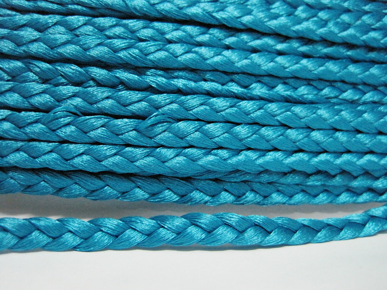 5 Yards 1/4 Braided Cord Aqua Blue Cord Flat Braided | Etsy