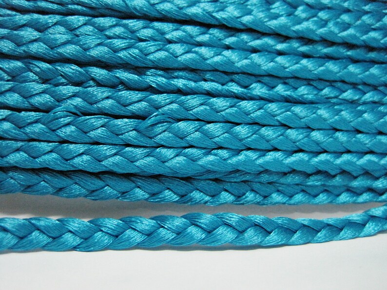 5 Yards 1/4 Braided Cord Aqua Blue Cord Flat Braided - Etsy