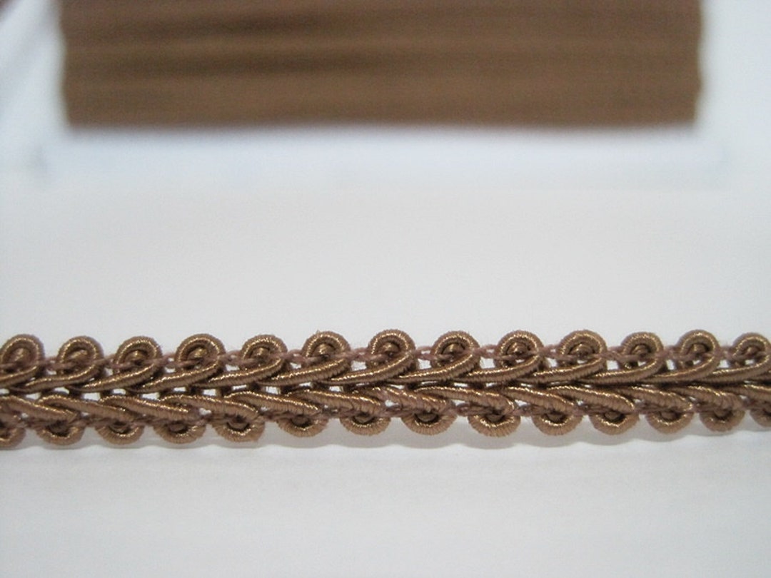 5 Yards 3/16" Light Brown Gimp Braided Trim, Gimp Braid, Braided Cord ...