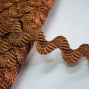 5 Yards Golden Brown Metallic Rick Rack Trim, Brown Trim, Ric Rac Trim ...