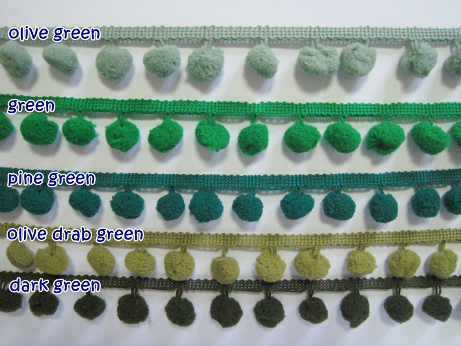 5 Yards 1.2 Cm Pom Pom Trim Green Pom Pom Trim Trim Lot | Etsy