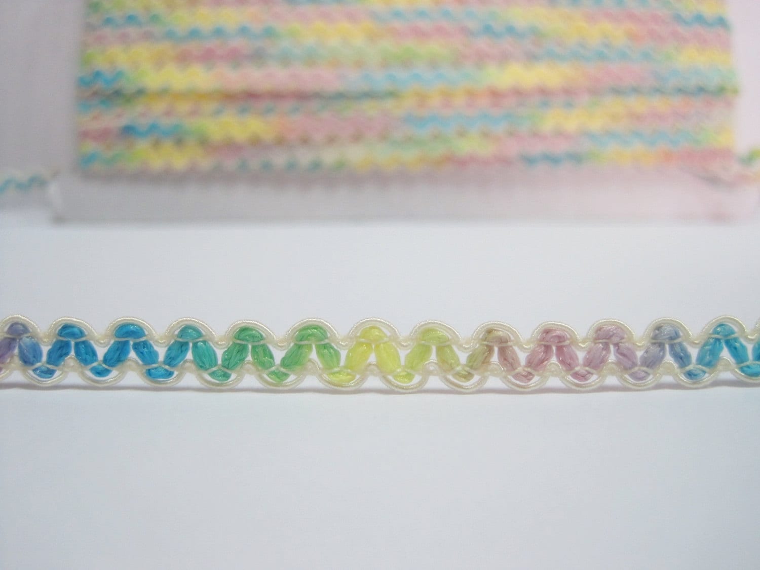 5 Yards Pastel Multicolored Rick Rack Trim, Ric Rac Trim, Rick Rack Lot ...