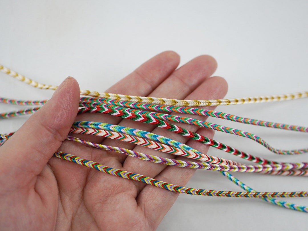 5 Yards 3 Mm Multicolored Soutache Braid, Braided Cord, Soutache Cord ...