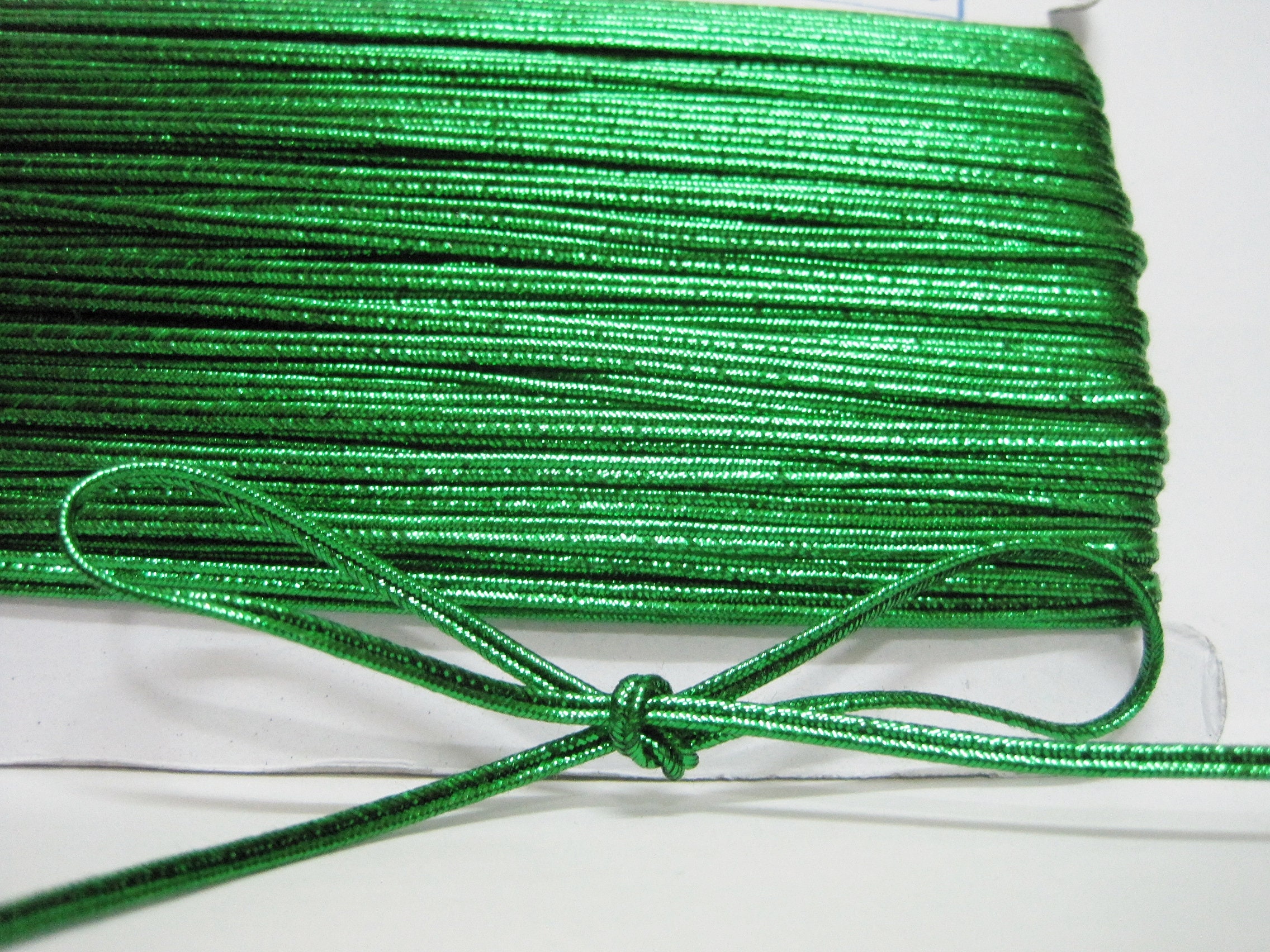 5 Yards 3 Mm Green Metallic Soutache Braid, Braided Cord,soutache Cord ...