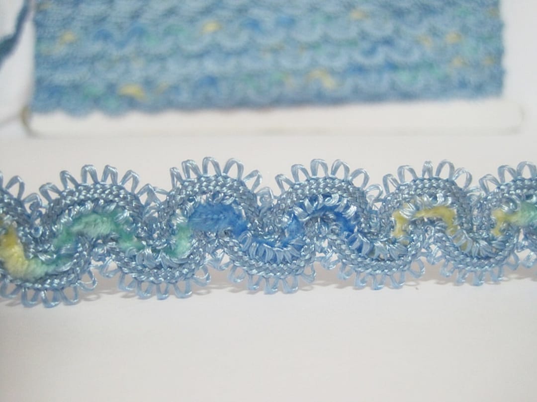 5 Yards 5/8" Sky Blue Chenille Rick Rack Trim, Blue Rick Rack ...