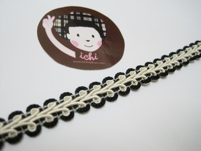 5 Yards 3/8 Cream-black Gimp Braided Trim Gimp Braid | Etsy