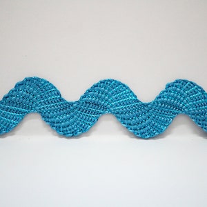 5 Yards Blue Metallic Rick Rack, Turquoise Metallic Rick Rack, Sparkly ...