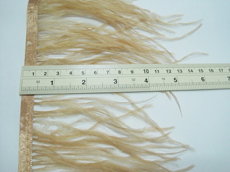 1 Yard Ostrich Trim Gold Fringe Ostrich Feather Ostrich | Etsy