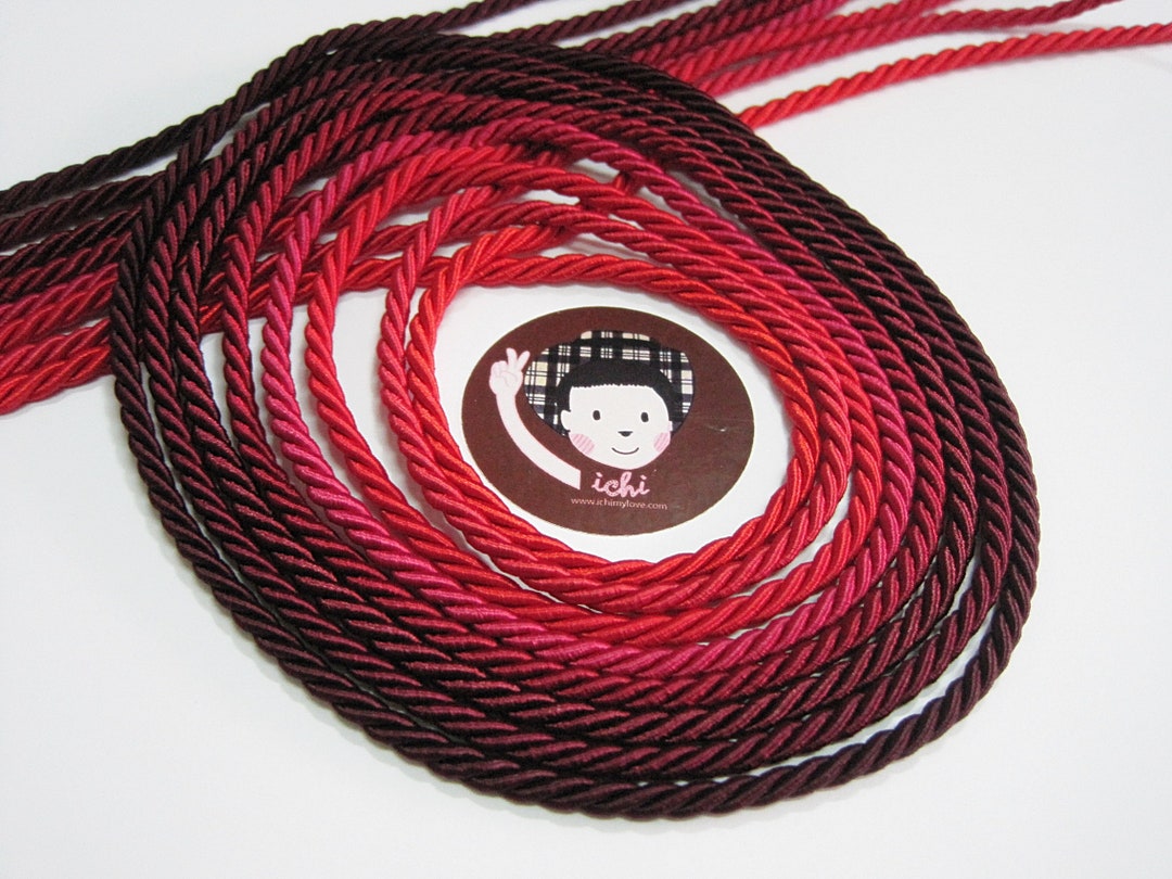 5 Yd 4 Mm Twisted Cord, Red Twisted Cord, Red Soutache, Braided Cord ...