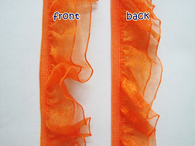 5 Yards Orange Organza Ruffle Elastic Trim 2-layers Chiffon | Etsy